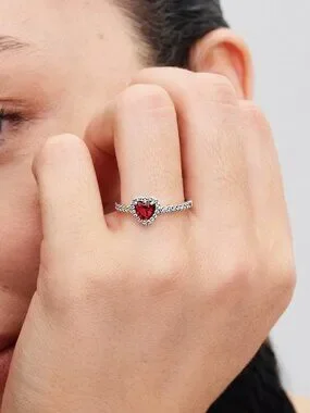 Pandora | Jewelry | Pandora Elevated Red Heart Ring | Poshmark